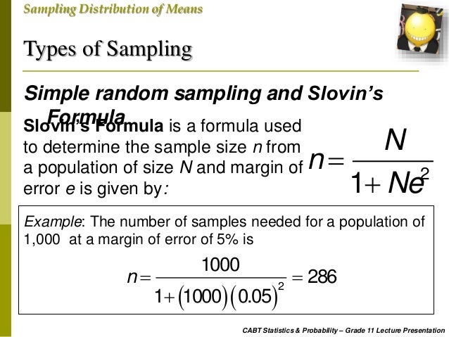 CABT SHS Statistics & Probability - Sampling Distribution of Means