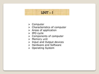 CAB UNIT 1.pptx | Operating Systems | Computer Software and Applications
