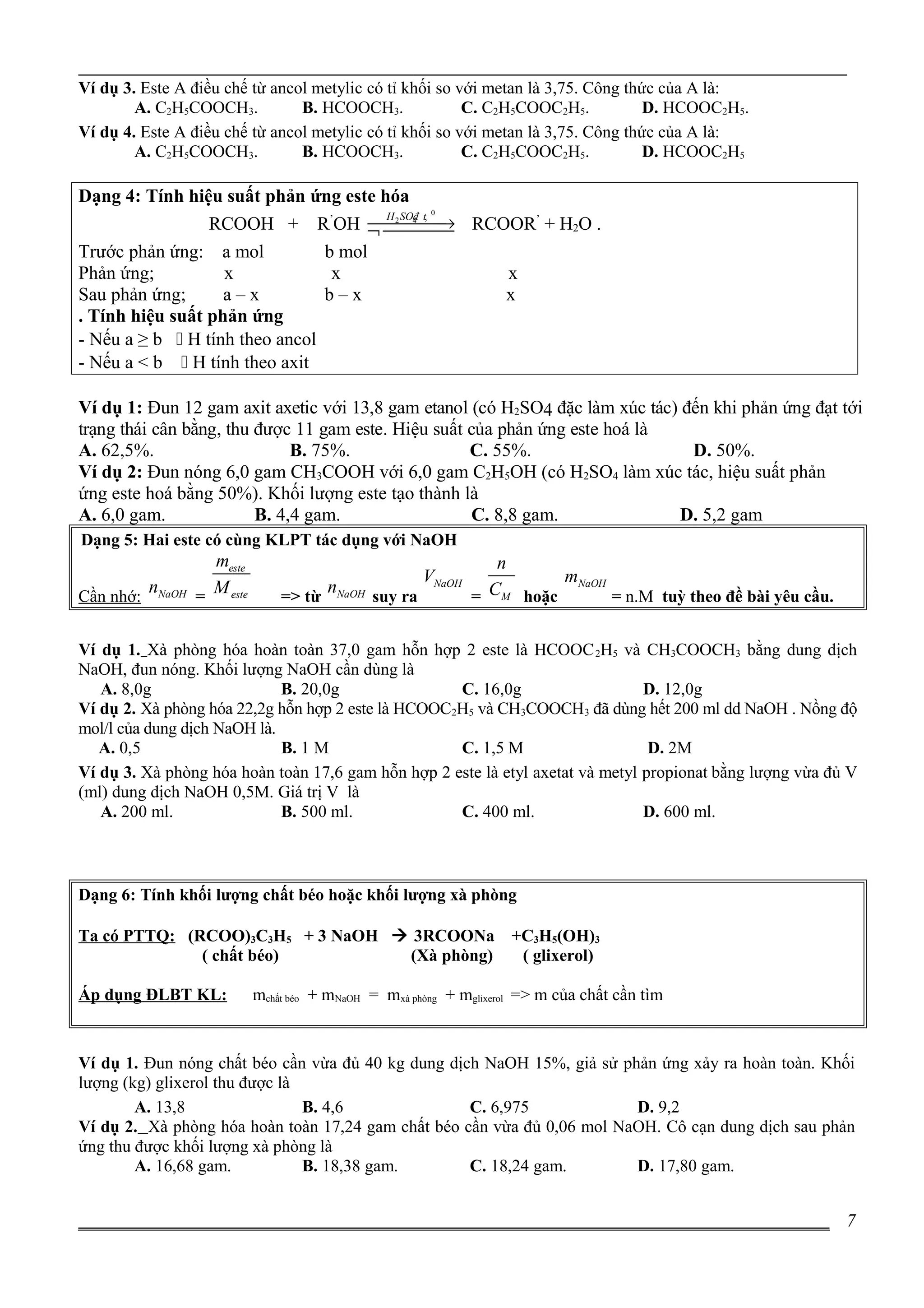 Cac dang-bai-tap-chuong-este-lipit | PDF