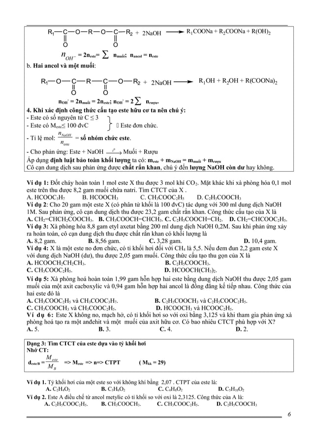 Cac dang-bai-tap-chuong-este-lipit | PDF