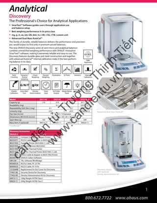 Cac san-pham-can-phan-tich-ohaus | PDF | Computer Peripherals | Computing
