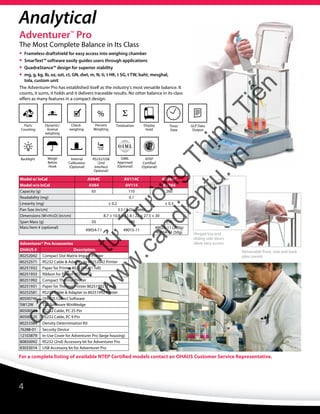 Cac san-pham-can-phan-tich-ohaus | PDF | Computer Peripherals | Computing