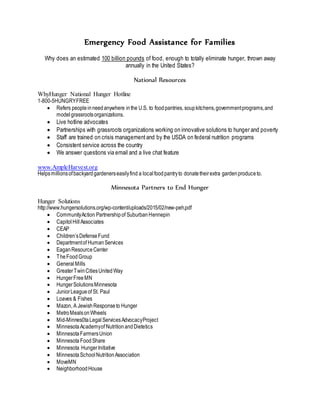 Emergency Food Assistance for Families 2-21-15 | PDF