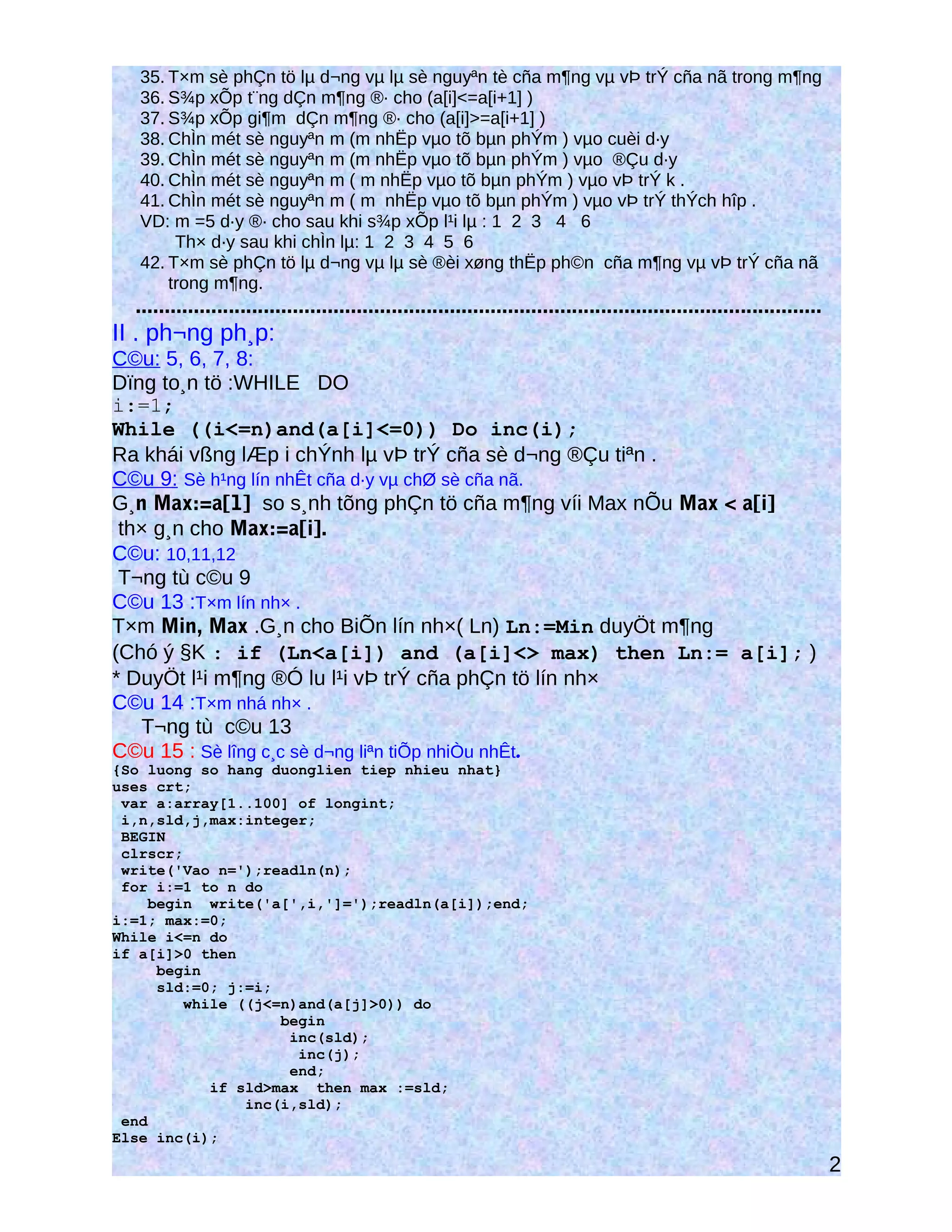 Cac bai tap hay ve mang 1 chieu | PDF