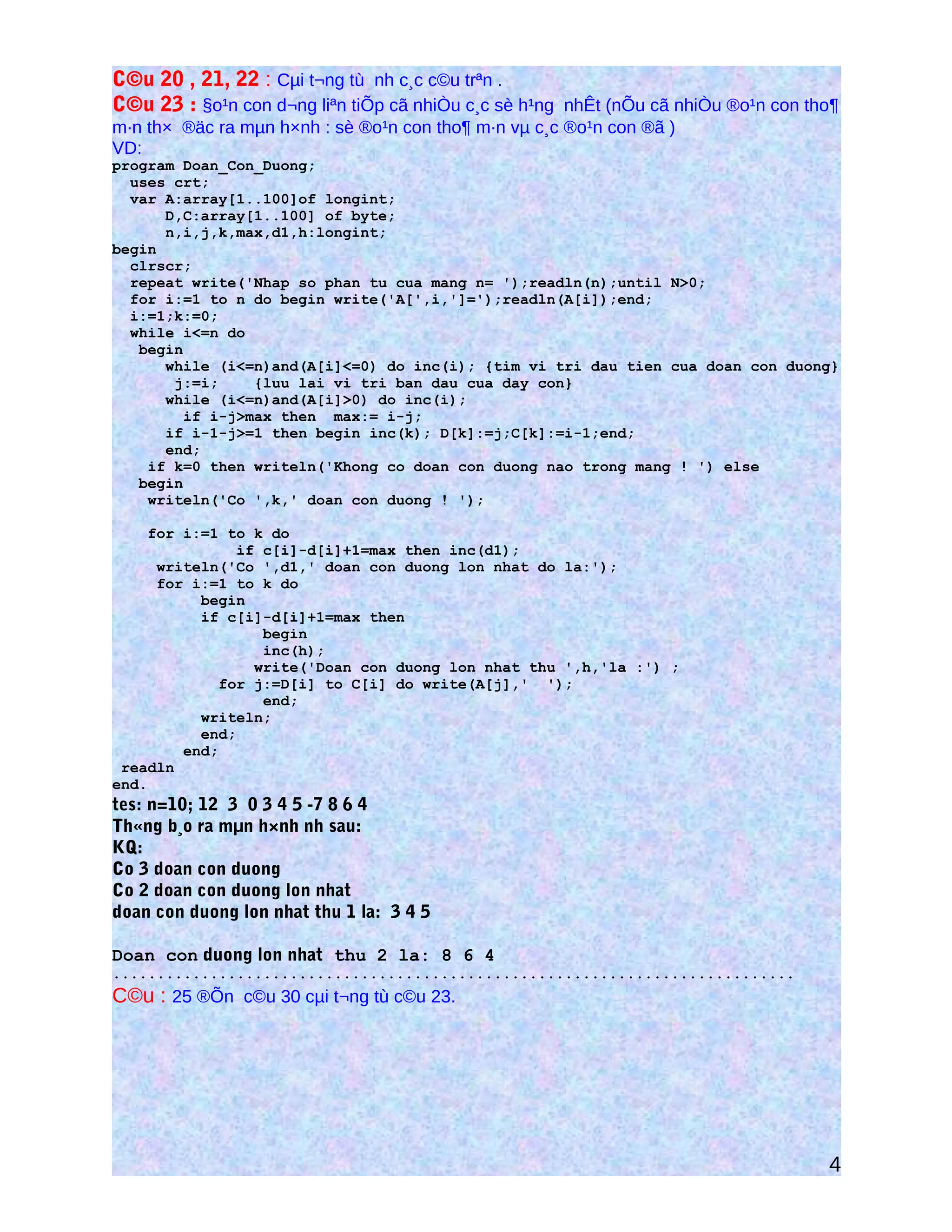 Cac bai tap hay ve mang 1 chieu | PDF