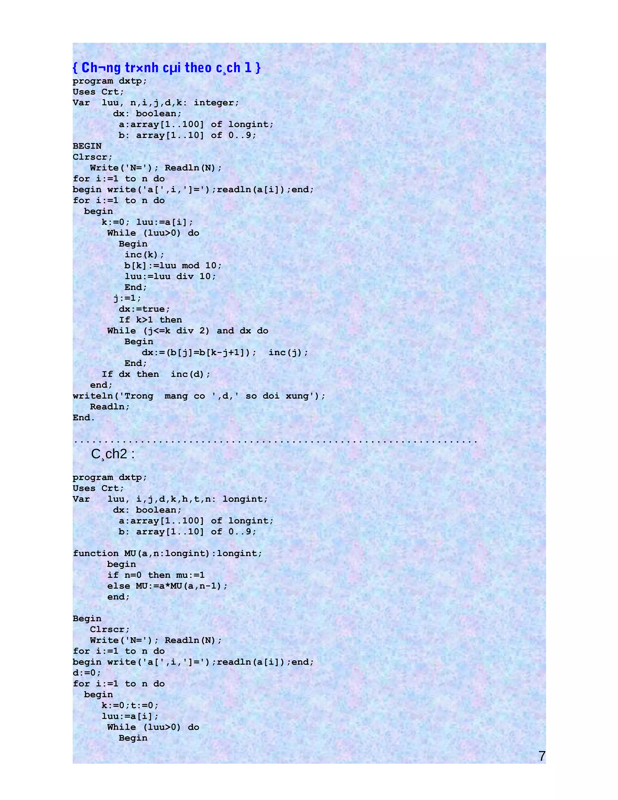Cac bai tap hay ve mang 1 chieu | PDF