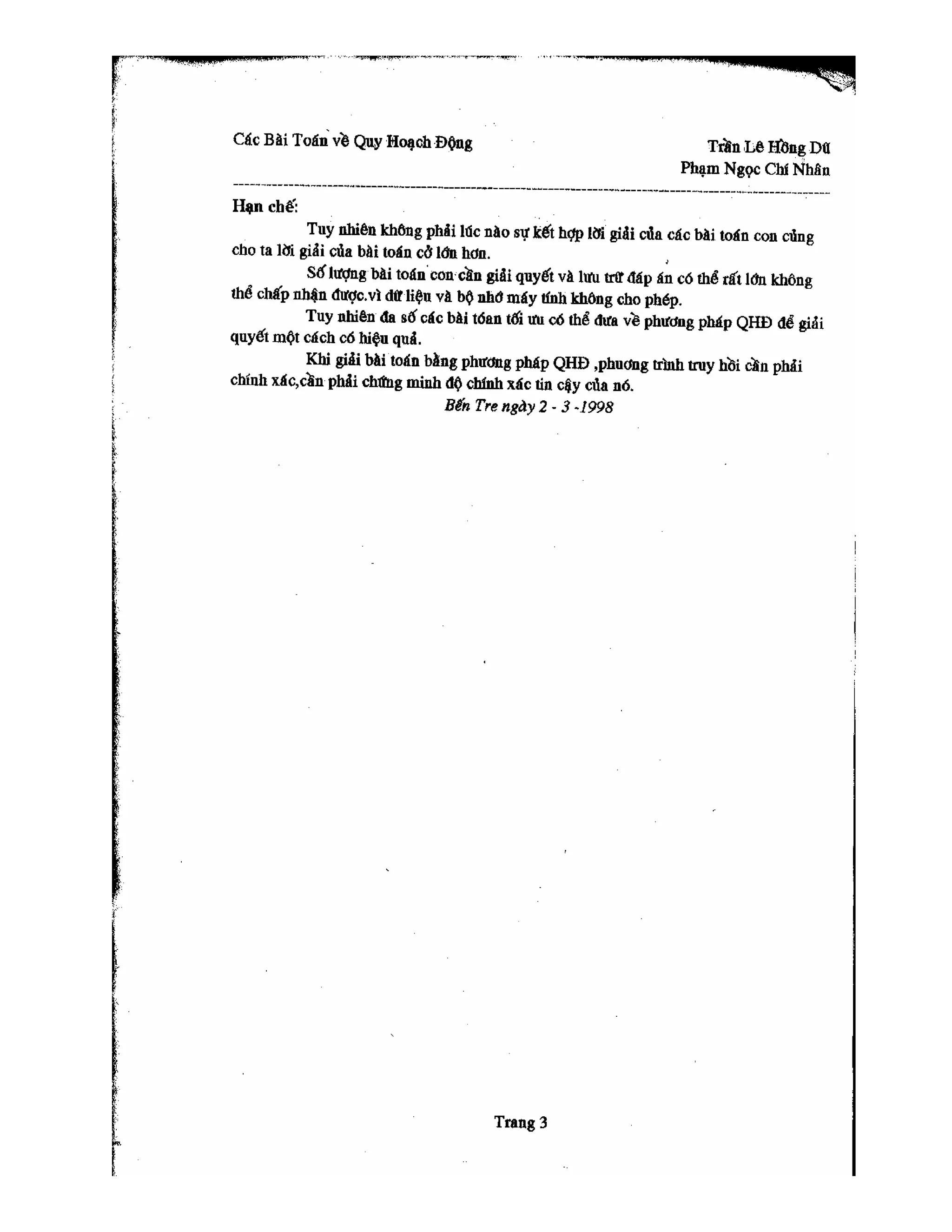 Cac bai toan ve quy hoach dong | PDF