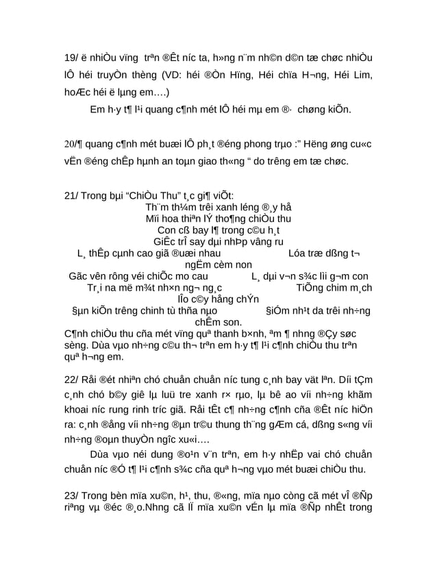 Cac bai van ta canh lop 5 | DOC