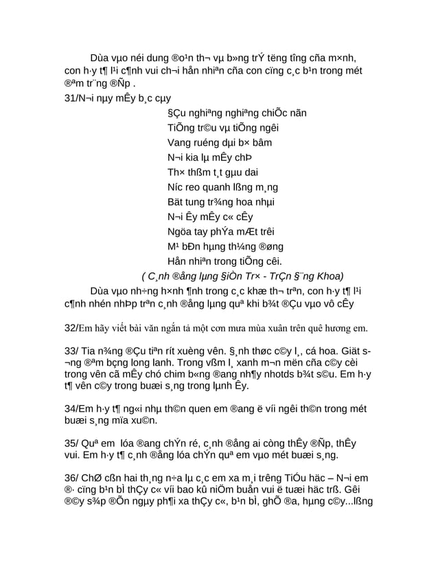 Cac bai van ta canh lop 5 | DOC