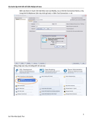 Các bước kết nối csdl my sql với java | PDF
