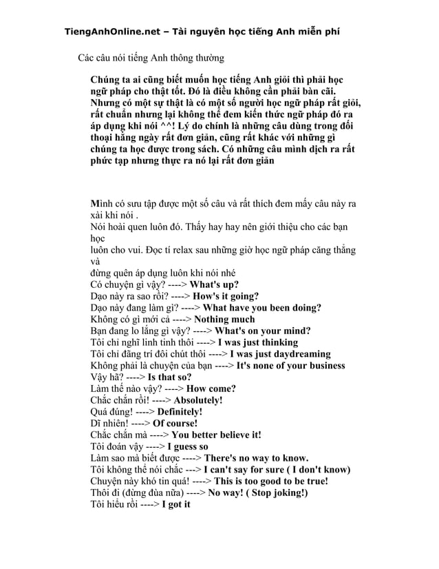 Caccaunoitieng anhthongthuong | PDF