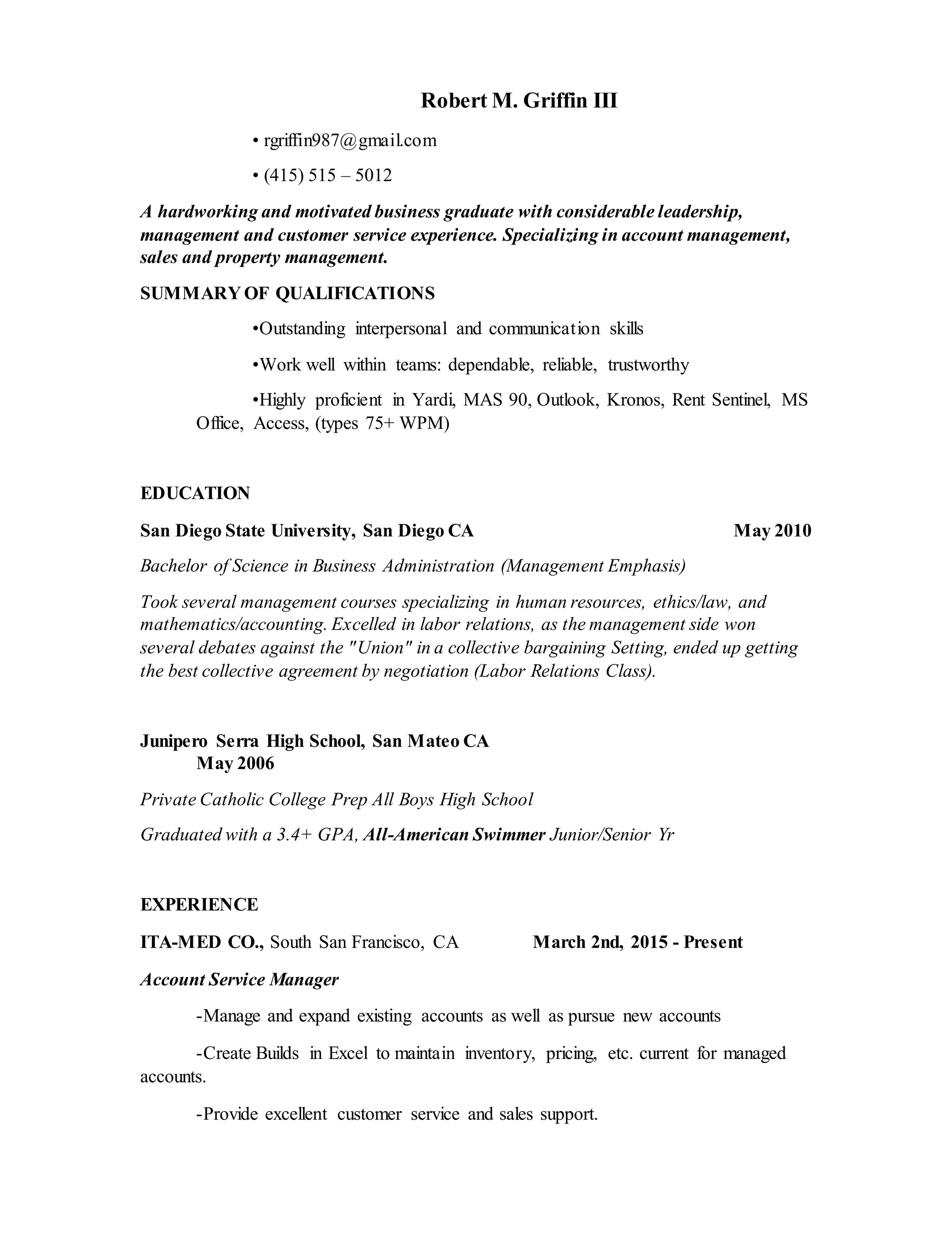 RG3 Resume Final copy2 | PDF