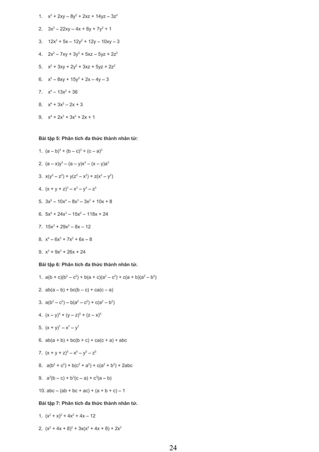 Cac chuyen de bdhsg toan 8 | PDF