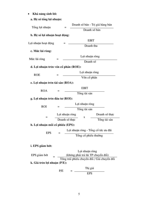 Cac cong thuc_tai_chinh_ke_toan_2 | PDF