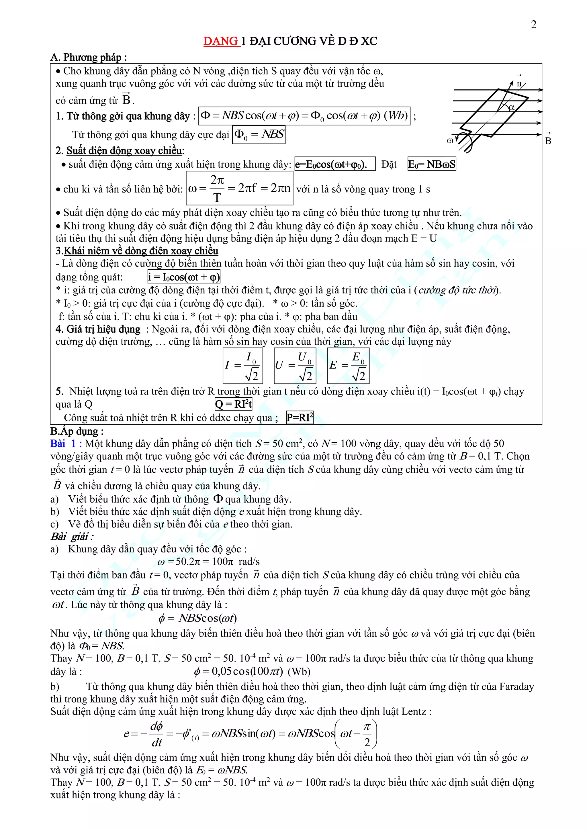 Các dạng bài tập điện xoay chiều | PDF