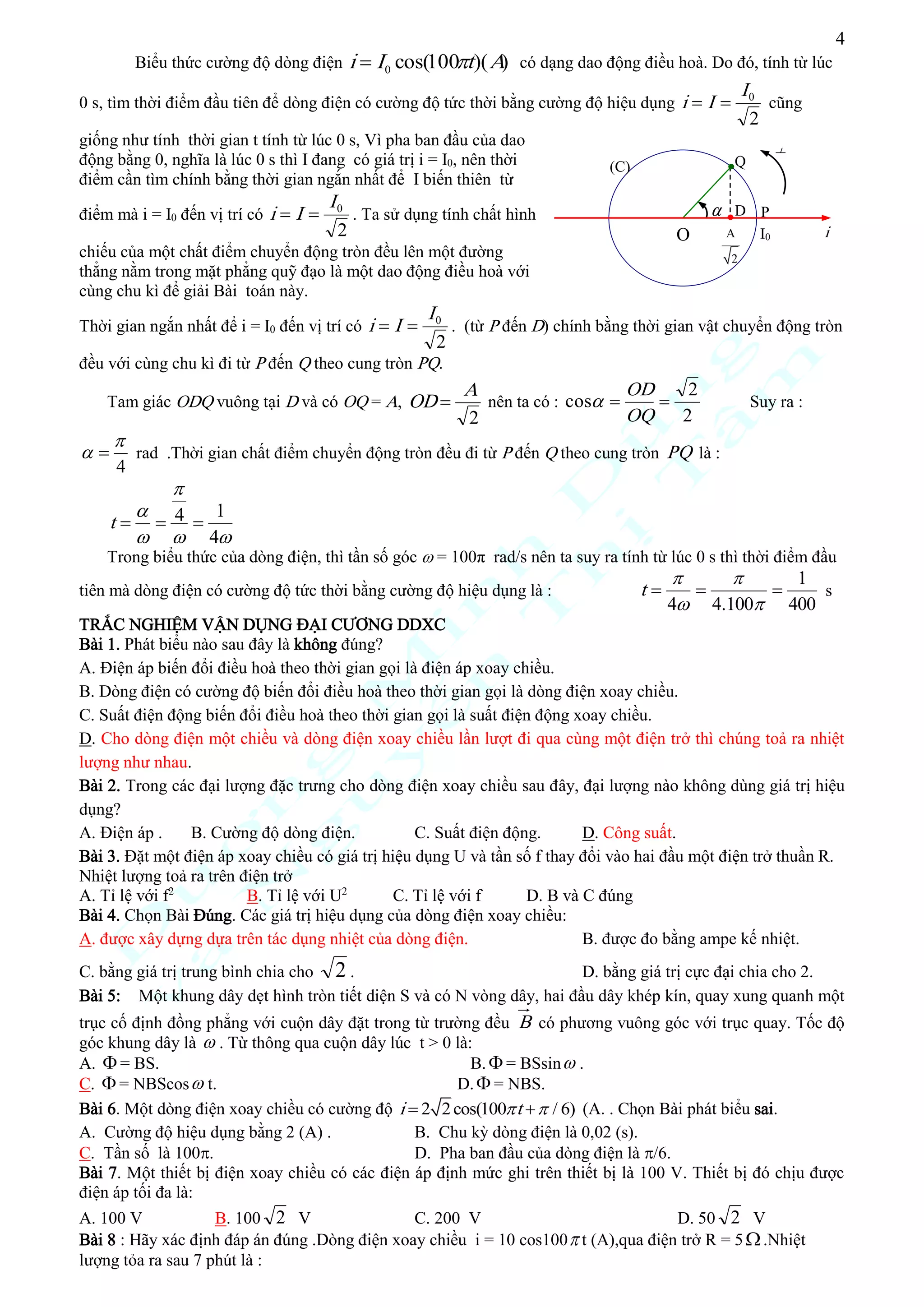 Các dạng bài tập điện xoay chiều | PDF