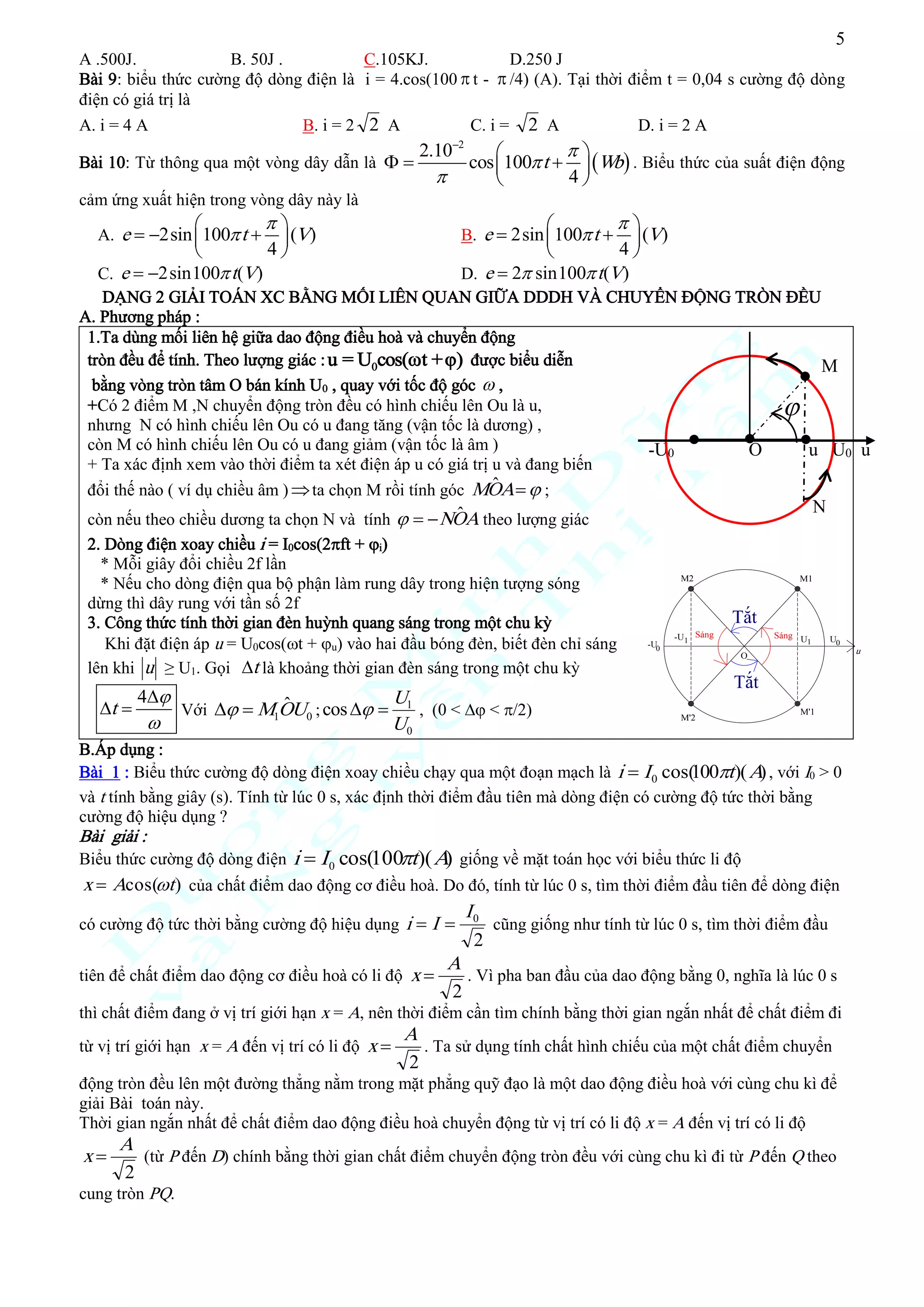 Các dạng bài tập điện xoay chiều | PDF