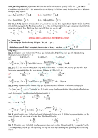 Các dạng bài tập điện xoay chiều | PDF