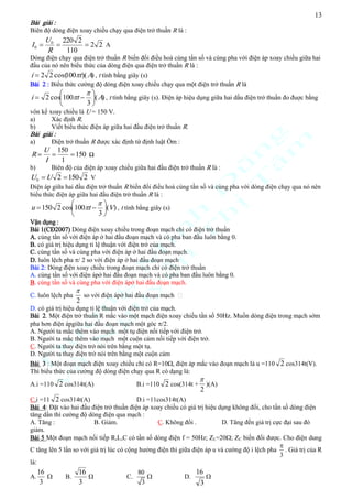 Các dạng bài tập điện xoay chiều | PDF