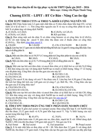 Cac dang bai tap este co ban va nan cao | PDF
