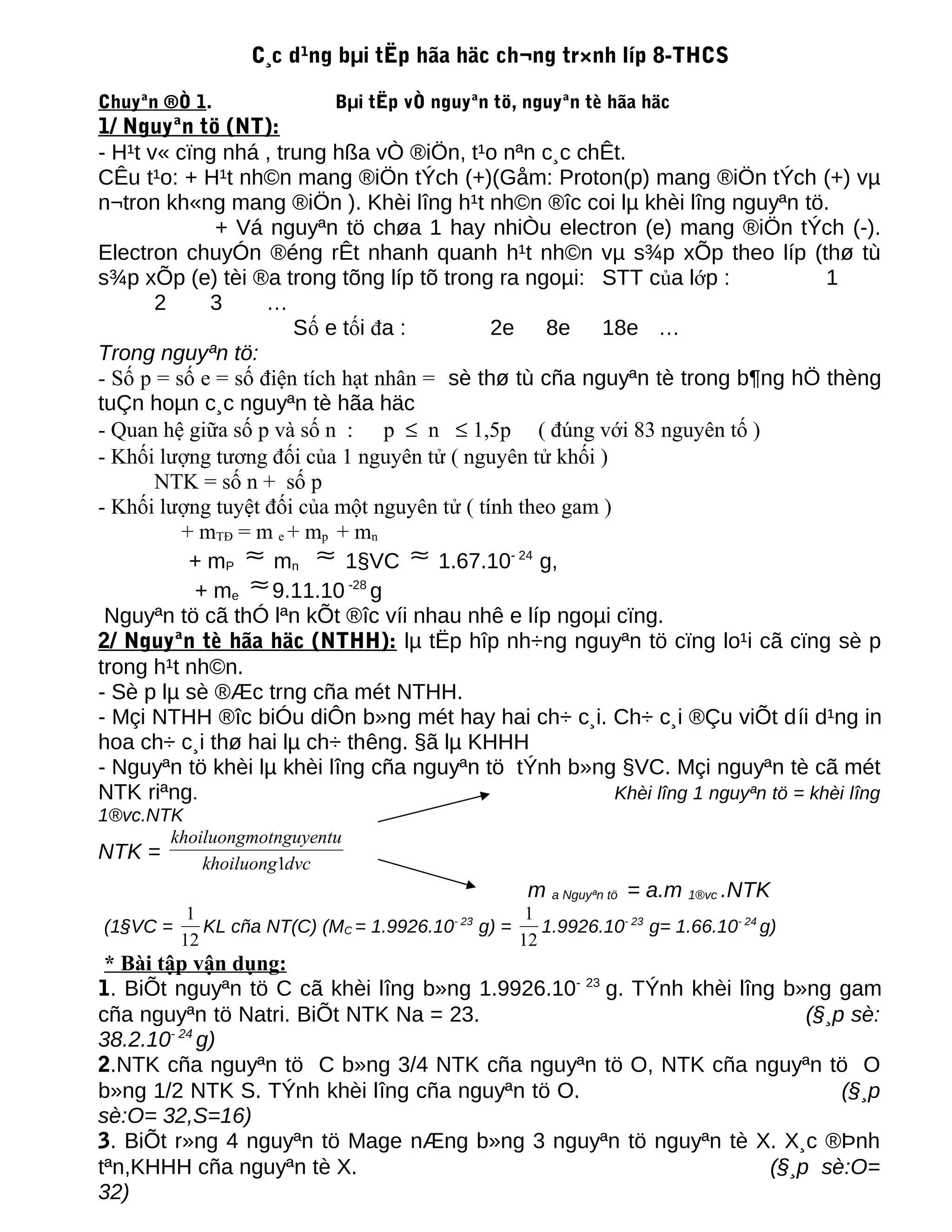 Cac dang bt boi duong hsg hoa 8 | PDF