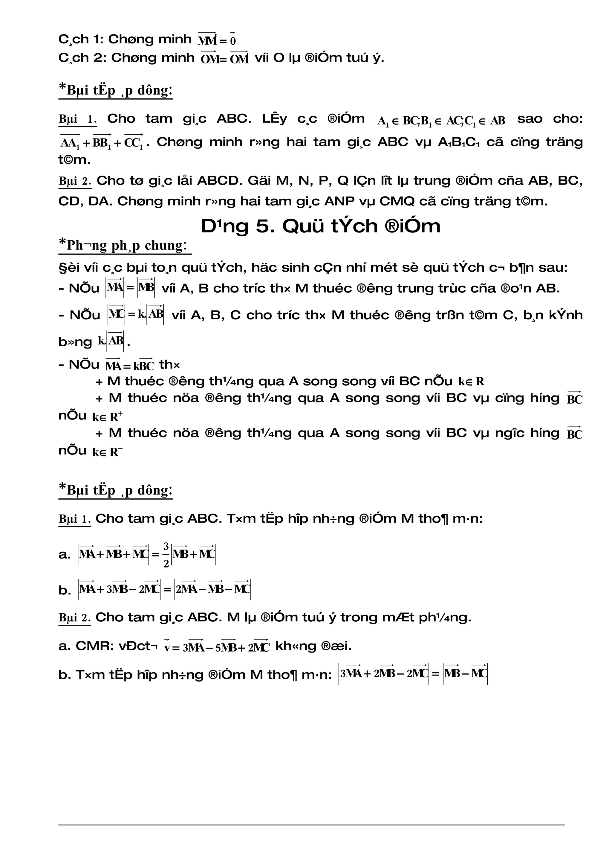 Cac dang toan vecto | DOC