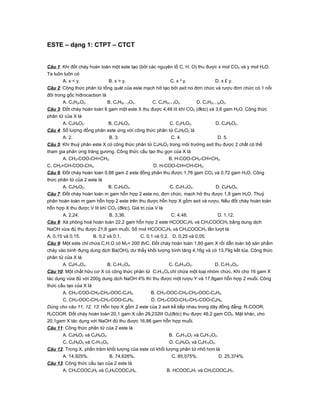 Cac dạng bài tập este lipit | DOC