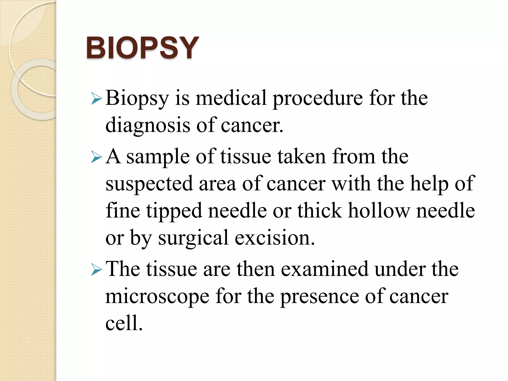 Cancer diagnosis, Methods of cancer diagnosis | PPTX