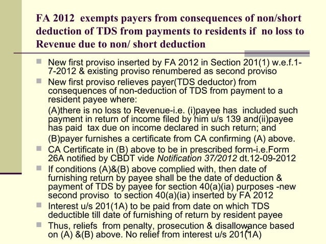 Ca certificates under first proviso to sec 201(1 | PPT | Personal Taxes ...