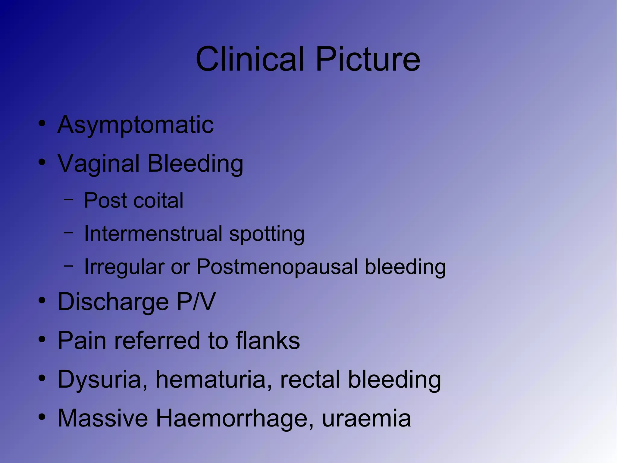 Ca cervix evaluation and staging | PPT