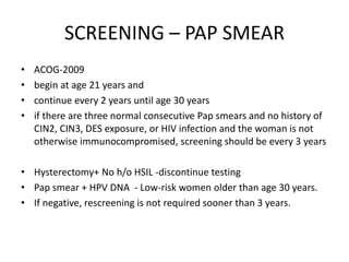 Ca cervix pre managment | PPTX