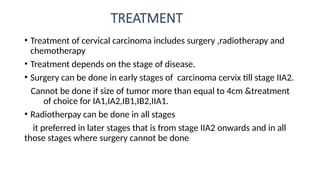 ca cervix STAGING and Management of cervix | PPTX