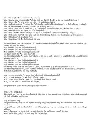 Cac ham trong thu vien cua c&c++ | PDF