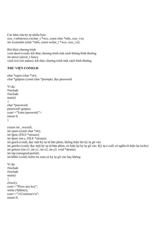 Cac ham trong thu vien cua c&c++ | PDF