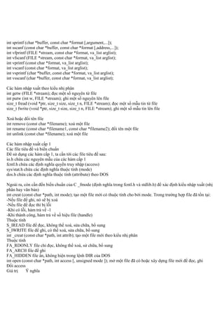 Cac ham trong thu vien cua c&c++ | PDF