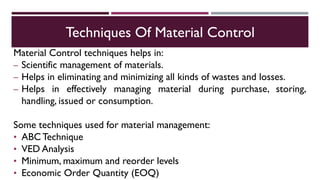 Cost Accounting Material & Labour cost control - Part I | PDF