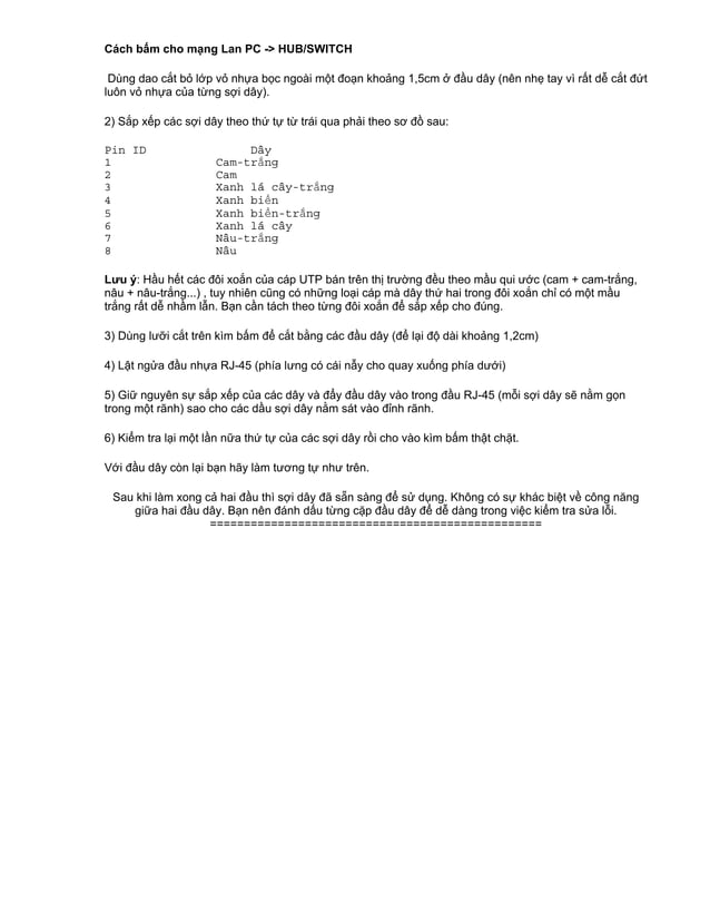 Cach Bam Day Mang | PDF