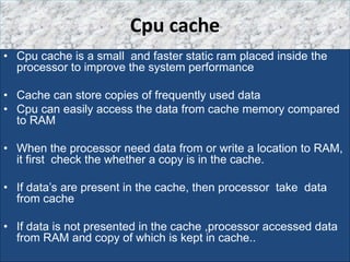 Cache memmory | PPT