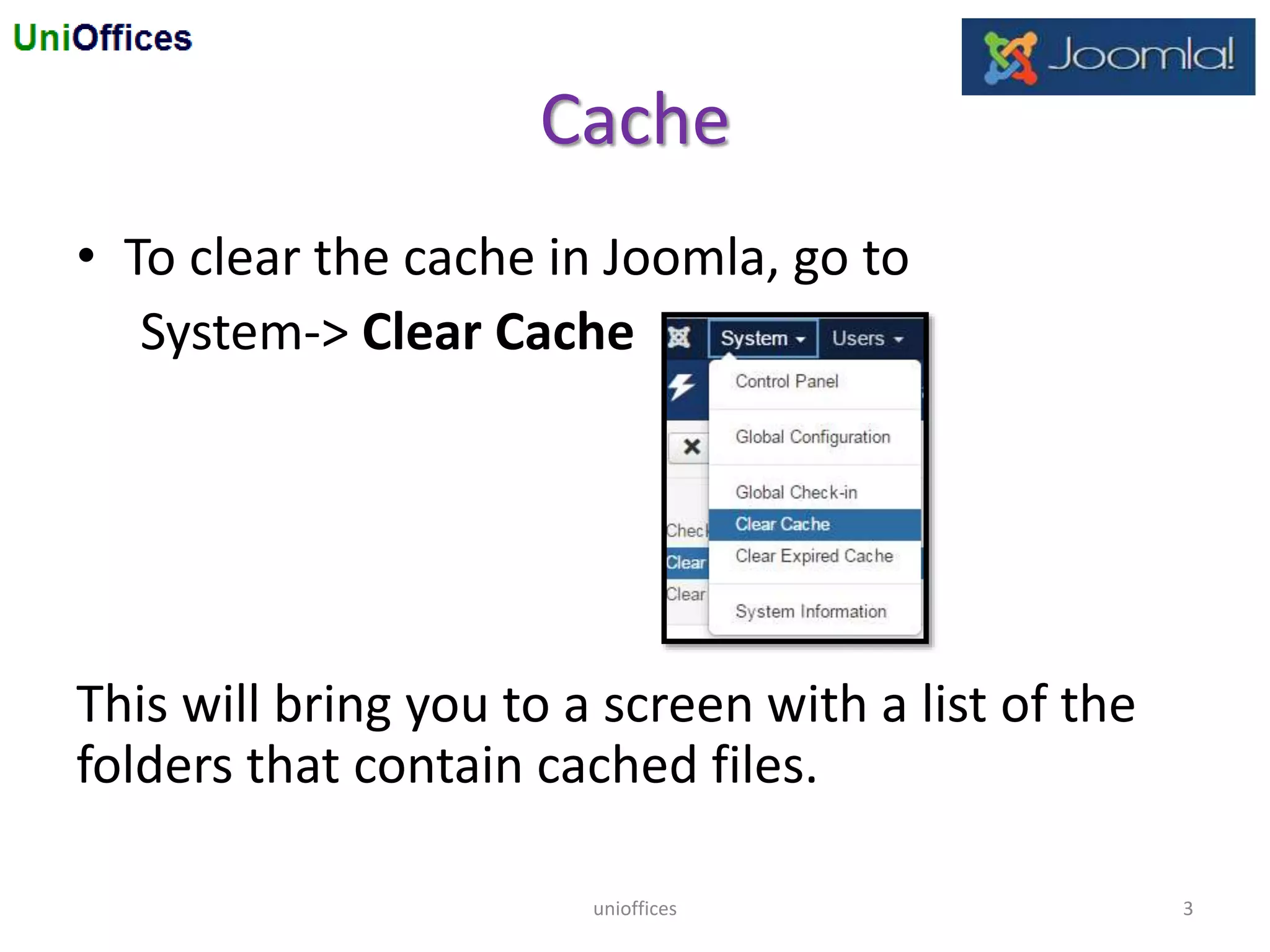 Cache joomla | PPTX