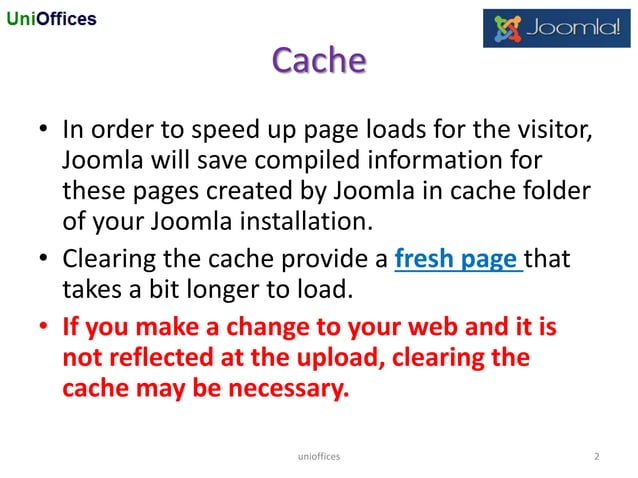 Cache joomla | PPT