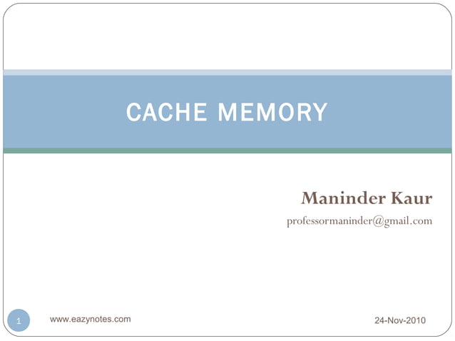 Cache memory | PPS
