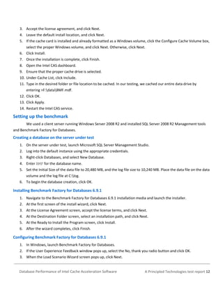 Database Performance of Intel Cache Acceleration Software | PDF