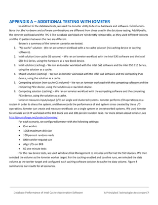 Database Performance of Intel Cache Acceleration Software | PDF