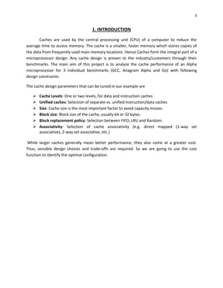 Cache Design for an Alpha Microprocessor | DOCX