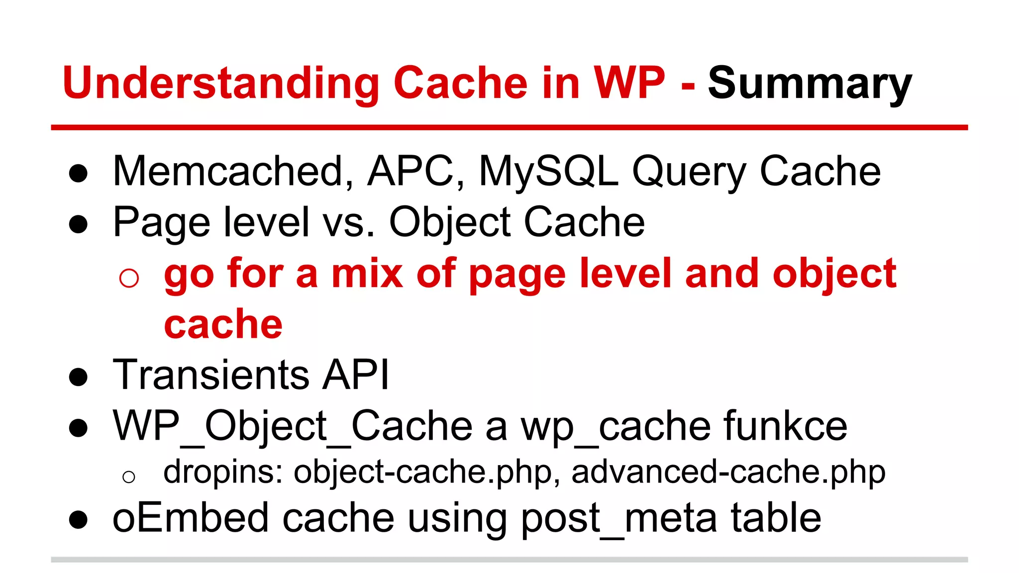 Caching in WordPress | PPTX
