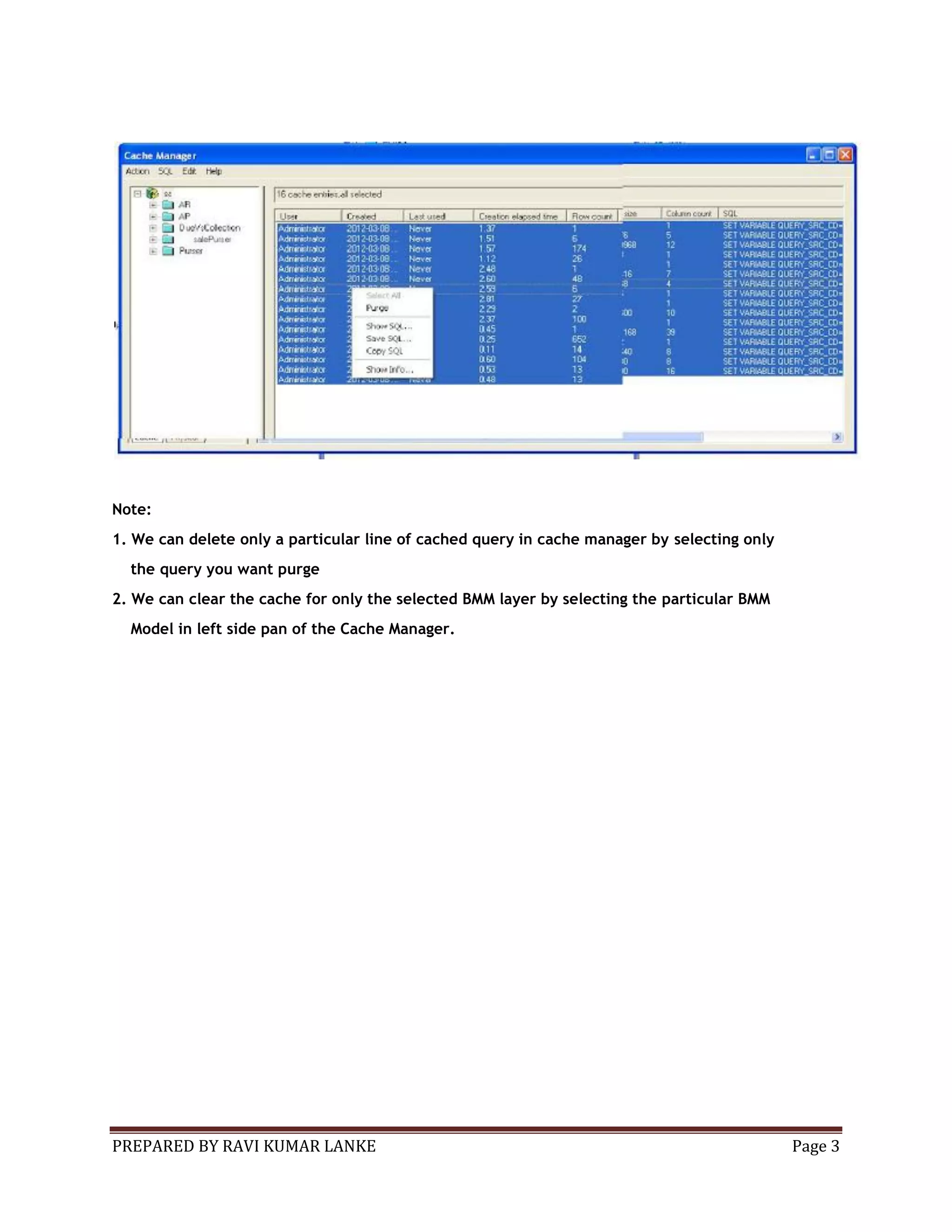 Cache management obiee 10g | PDF Cache management obiee 10g | PDF