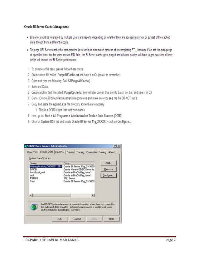 Cache management obiee 11g | PDF