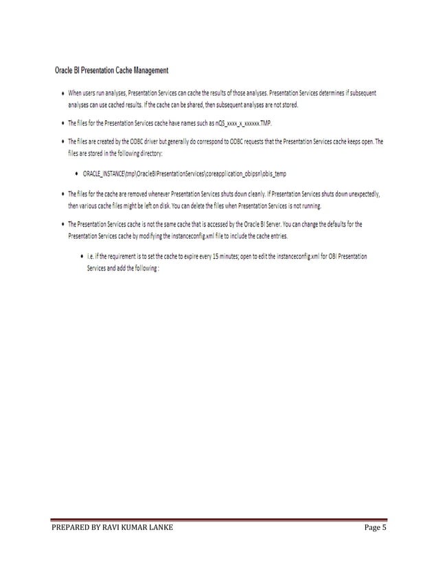 Cache management obiee 11g | PDF