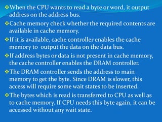 Cache memory | PPTX | Data Storage and Warehousing | Computing
