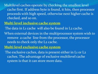 Cache memory | PPTX | Data Storage and Warehousing | Computing